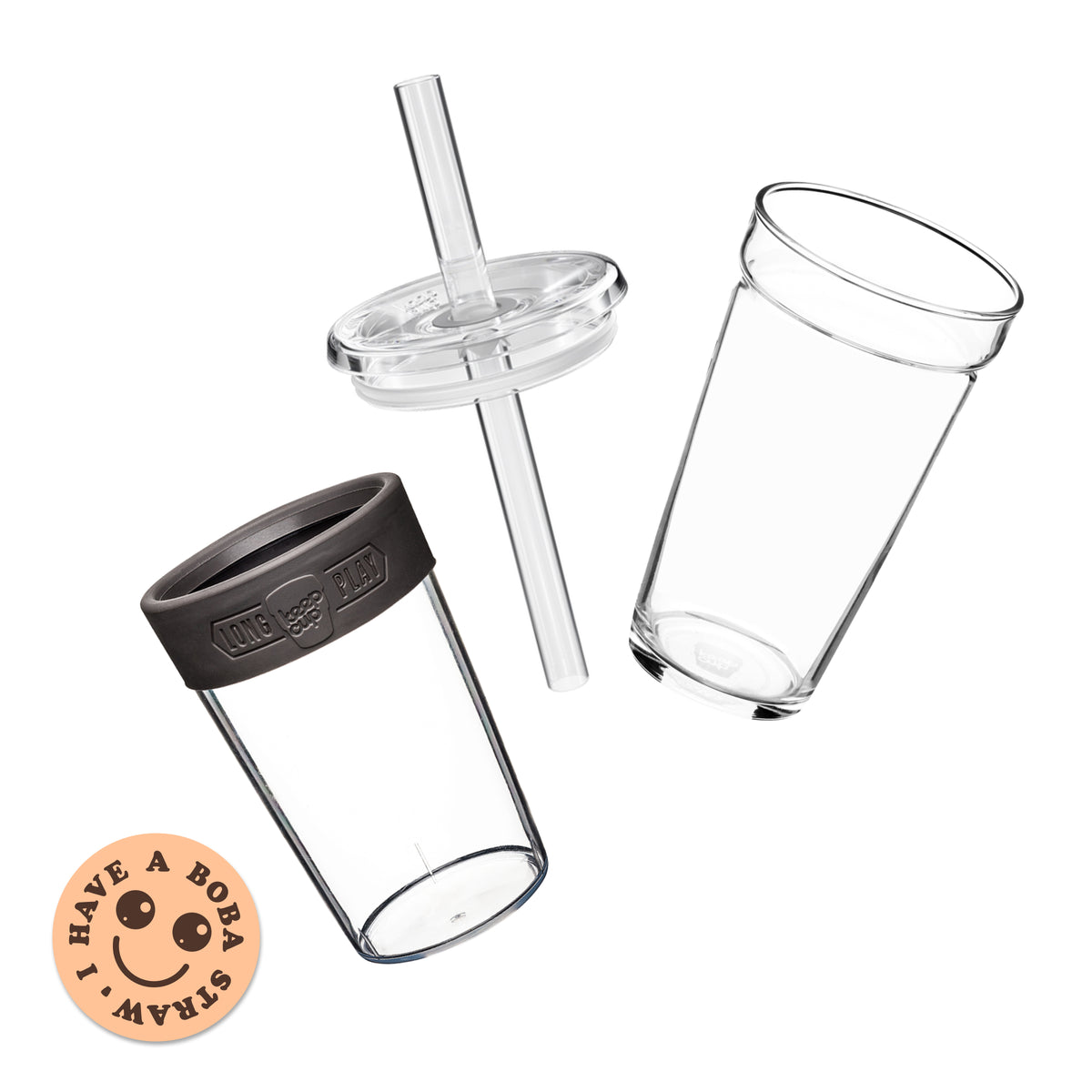 KeepCup Cold Cup Longplay | Boba Straw Glass Cup | Clay
